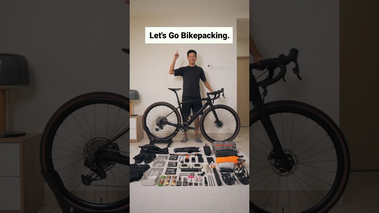 Bikepacking Setup in 30 seconds 🚴🏽⛺️ #camping #asmr #bikepacking #cycling