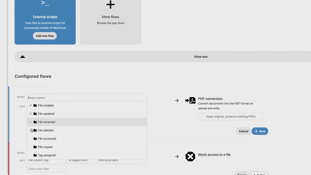 Nextcloud Flow overview