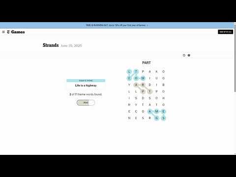 AI Solve New York Times Daily Strands Puzzle #473 6/19/2025 (ASMR)