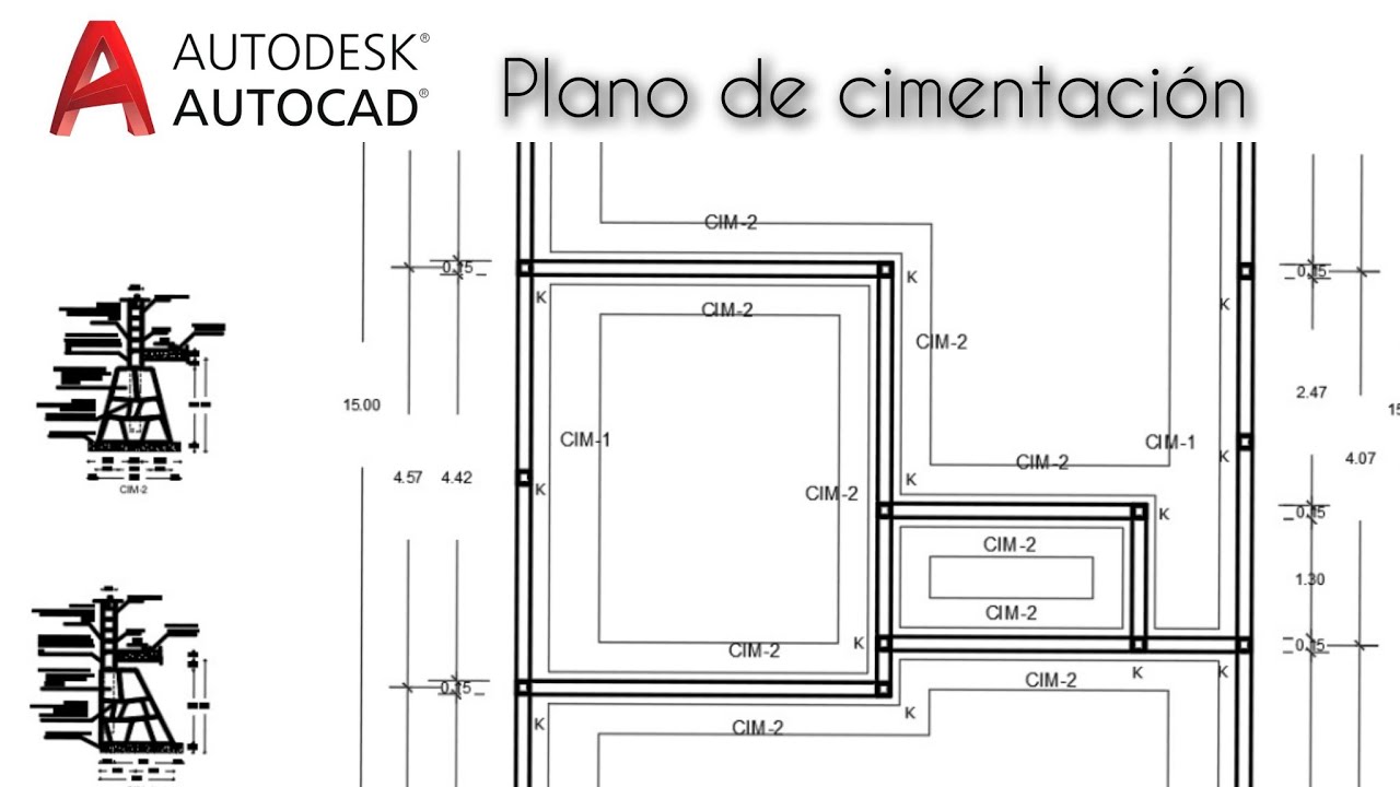 Curso AutoCAD Básico (Cómo hacer un plano de cimentación/How to make a foundation plan) 💻 ✅✏️