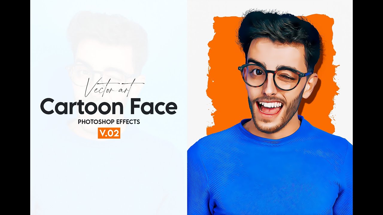 cartoon funny face vector art effect