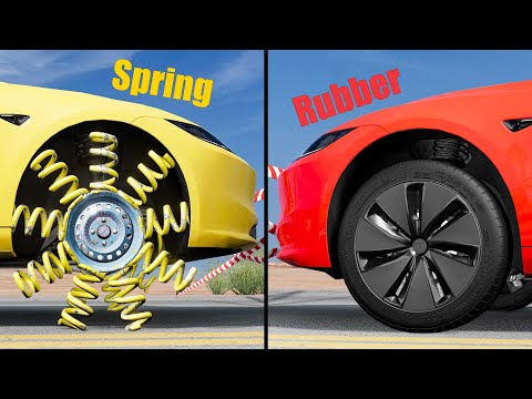 Spring Wheel vs Rubber Wheel #5 - Beamng drive