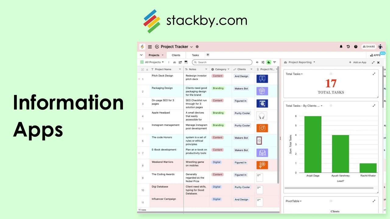 Stackby Apps Tutorial - Information Apps