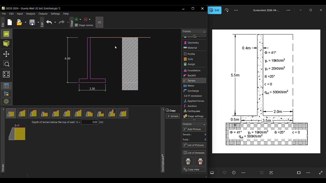 DESIGNING A RETAINING WALL IN FOUNDATION ENGINEERING USING GEO 5