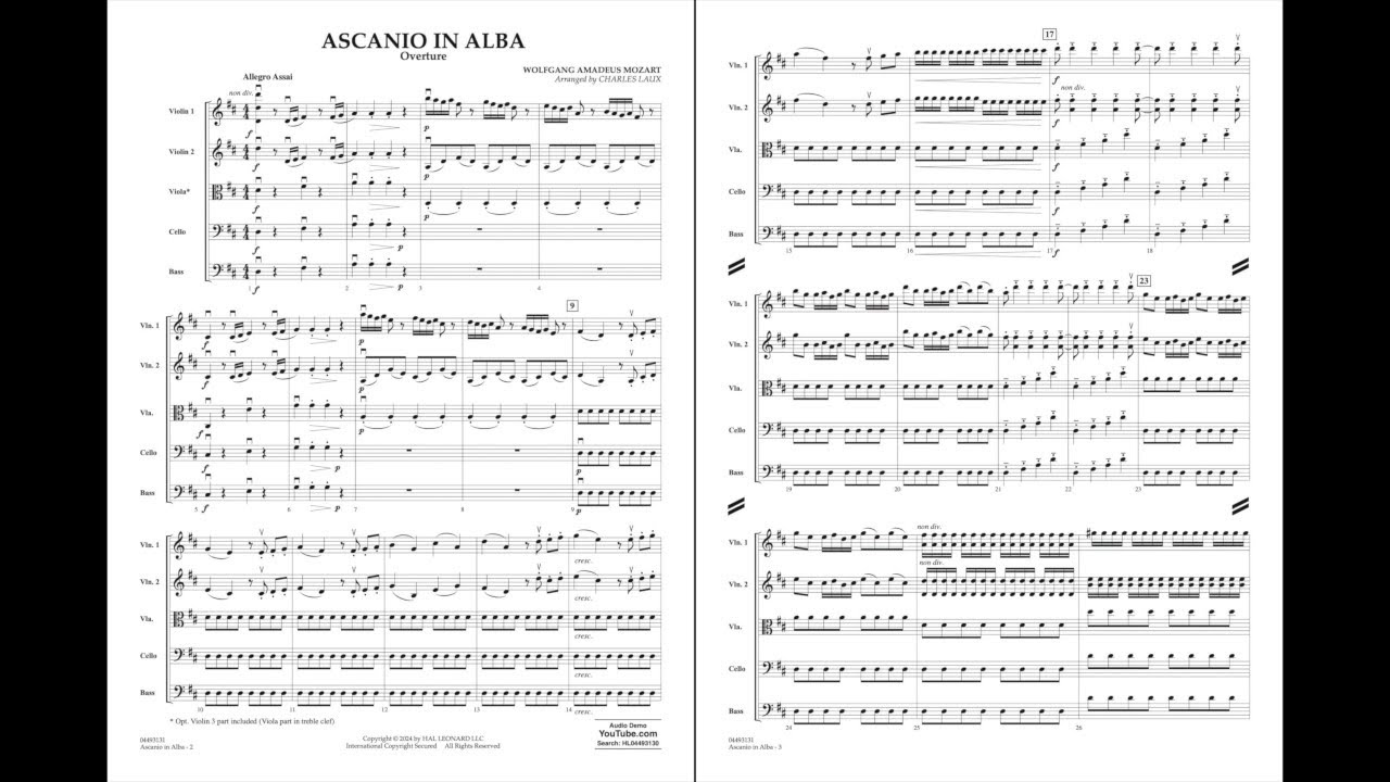 Ascanio in Alba Overture by Wolfgang Amadeus Mozart | Arr. Charles Laux