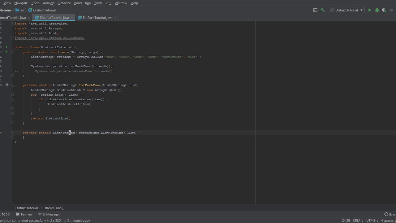 Java 8 Stream Tutorial - Distinct