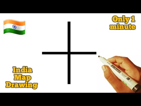 How to draw Indian ๐ฎ๐ณ Map ๐บ๏ธ From + symbol | Easy Indian Map Drawing for beginners