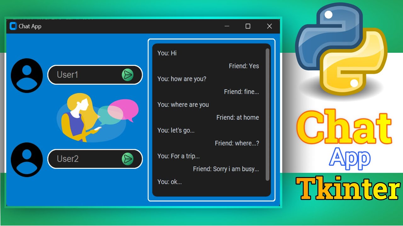 Python Tkinter GUI for a simple chat App || Complete tutorial .
