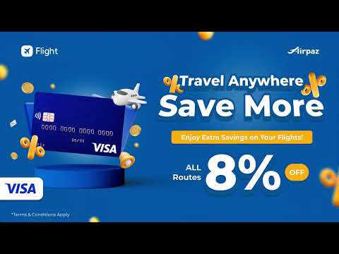 ✈️Book Flights, Pay with Visa & Get 8% OFF💥