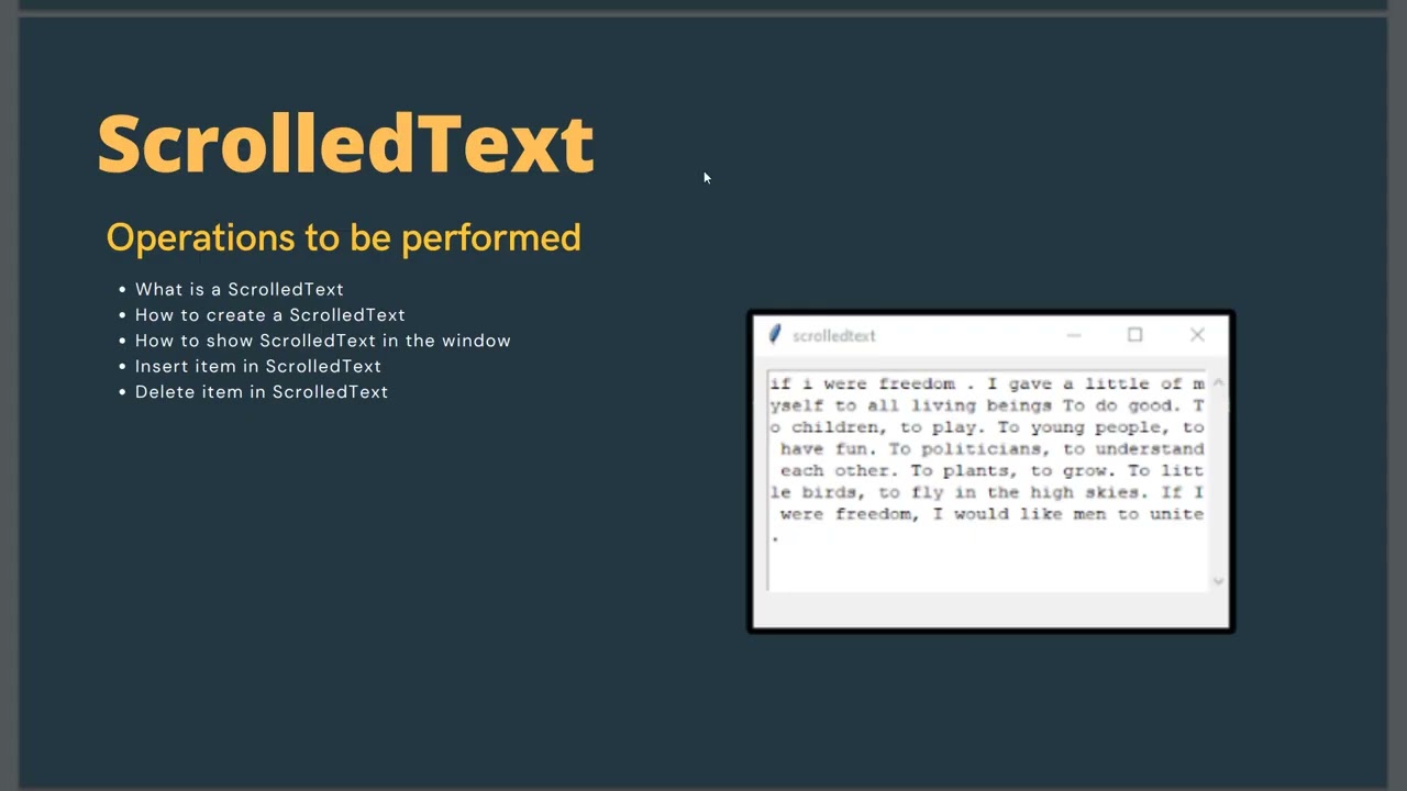 Python Tkinter: How to create a ScrolledText in Tkinter