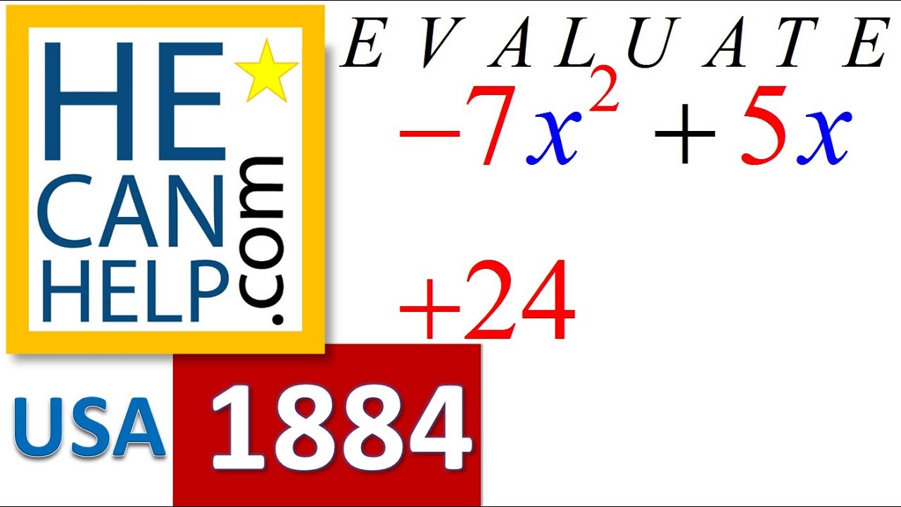 1884 {HECANHELP.COM} Teach Me Evaluate the Expression College Algebra
