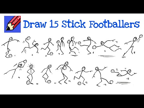 How to draw 15 Stickmen Football Poses – Shoo Rayner