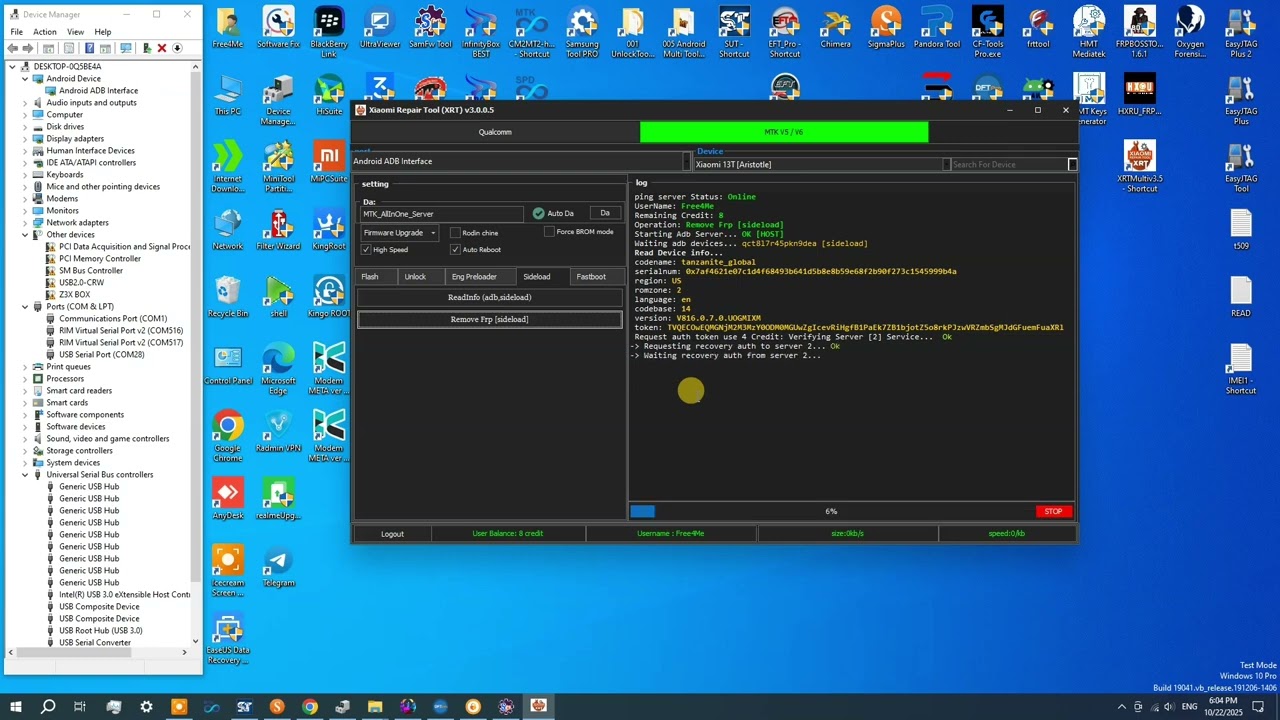 Redmi Note 14 4G Tanzanite Global Last Security Auth Erase Frp Sideload Mode By Xiaomi Repair Tool
