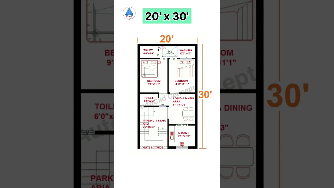 20x30 House plan | Small House design #shorts #homedesign #architecture