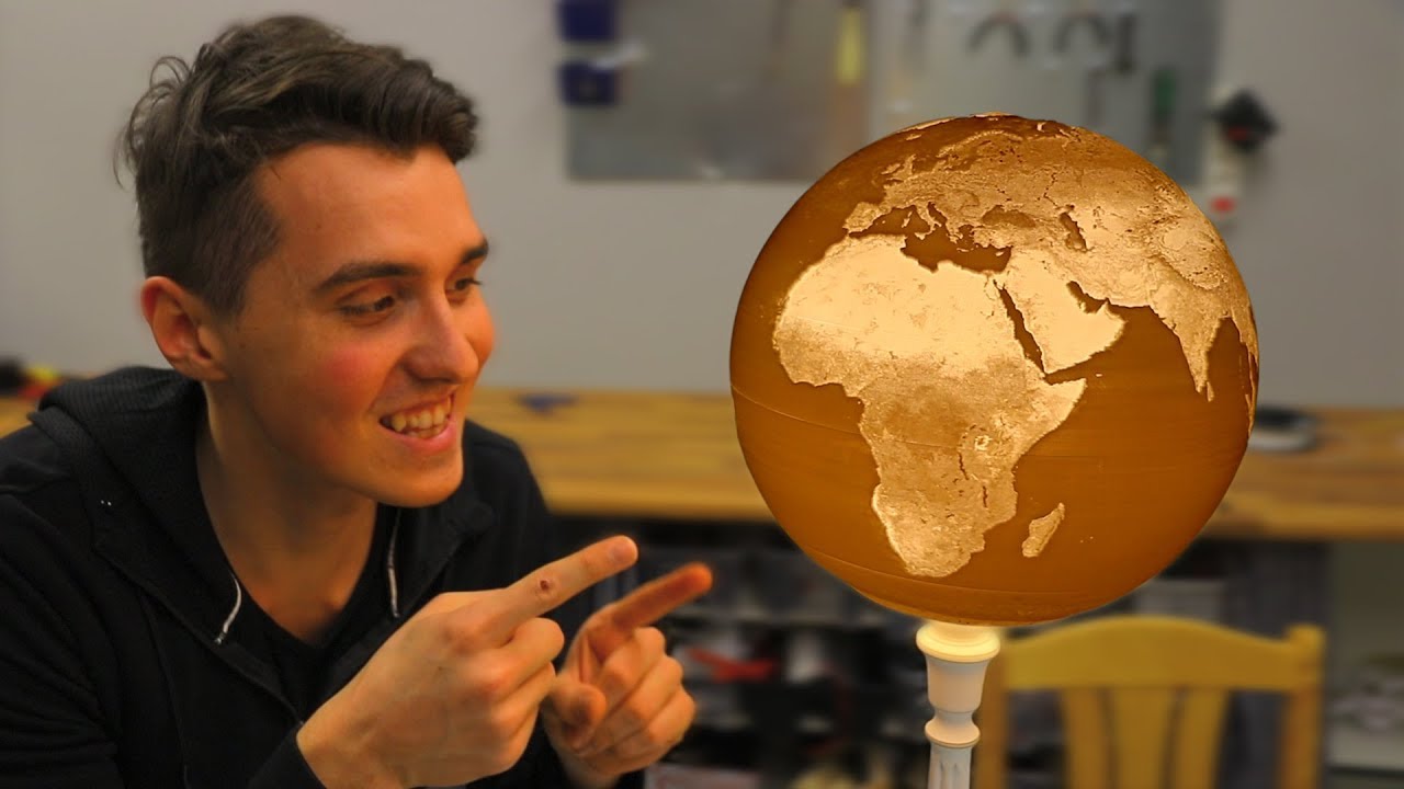 HUGE 3D Printed Spherical Lithophane Globe - 100H PRINT!!!