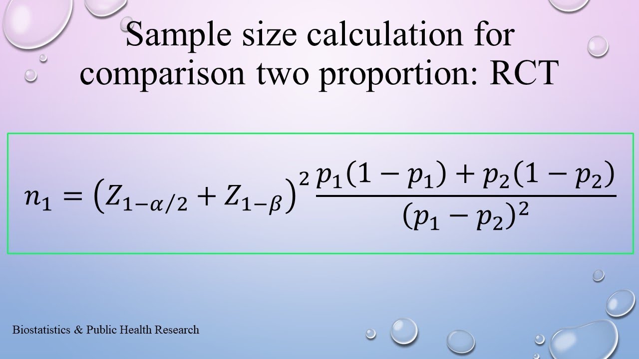 Sample size calculation for comparison two proportion: RCT