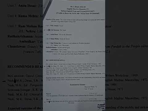 MA 4 semester syllabus #jnvuniversity #englishliterature #syllabus #education #jnvu #jnvujodhpur