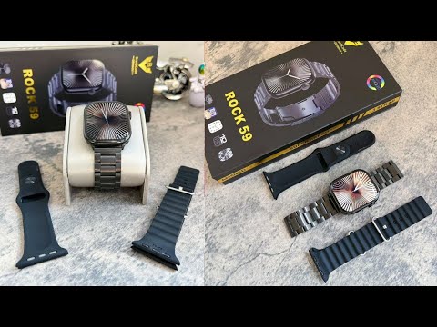 BranDCode -GERMANY- ROCK 59 SMART WATCH WITH THREE 3 STRAPS WIRELESS CHARGING