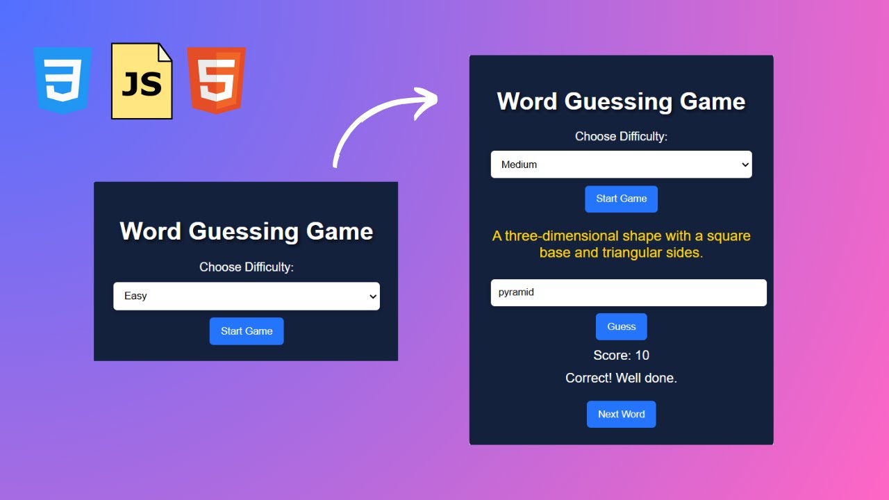 🎯 How I Created a Fun Word Guessing Game with HTML, CSS & JavaScript!