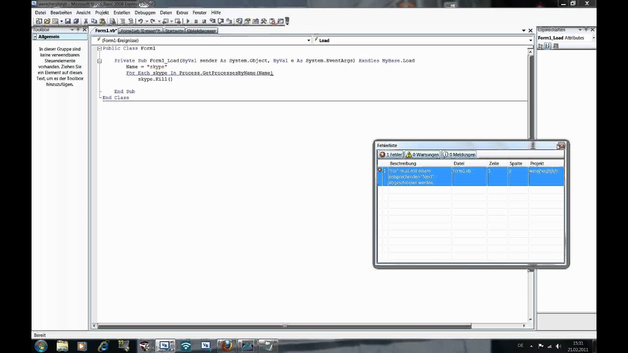 visual basic 2008 totorial process killer
