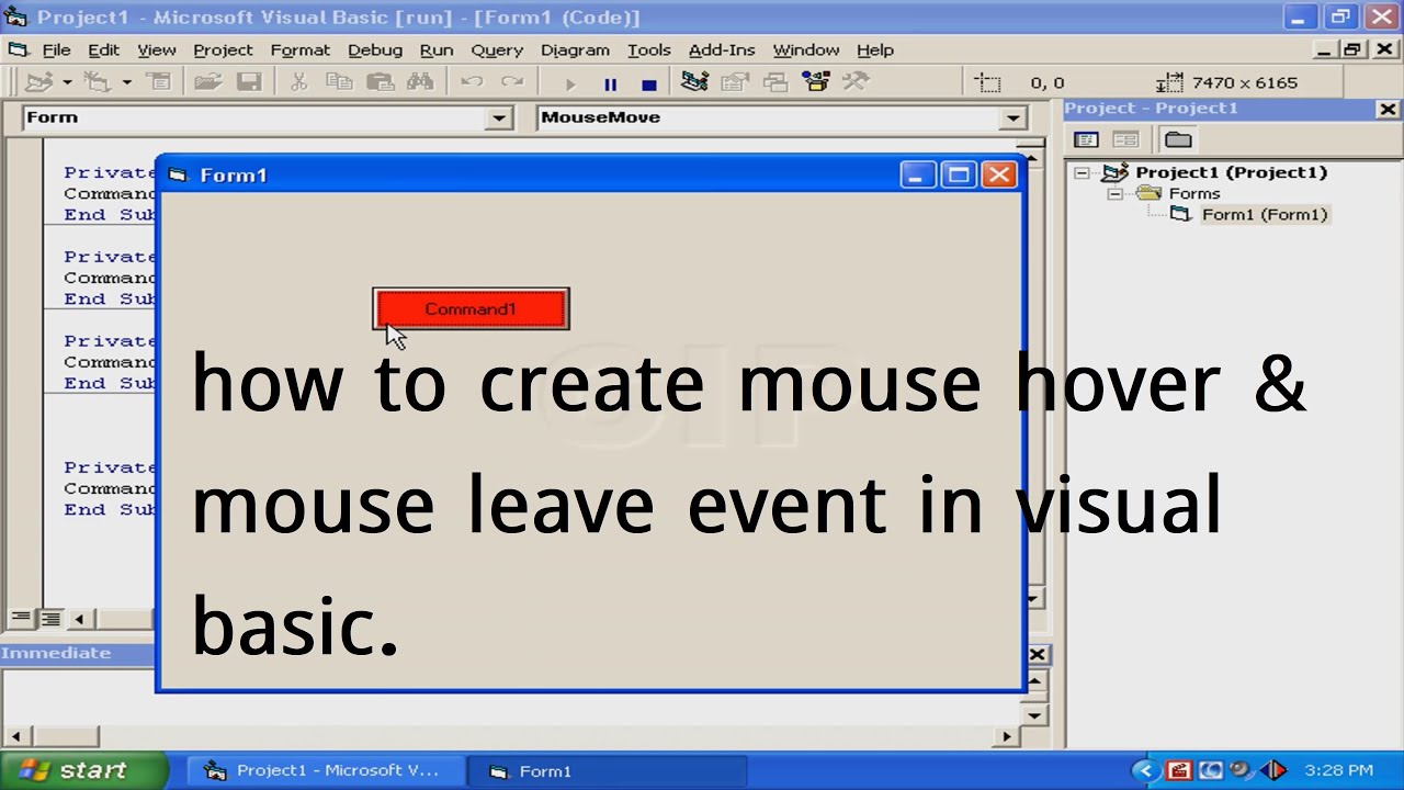 how to create mouse hover & mouse leave event in visual basic.