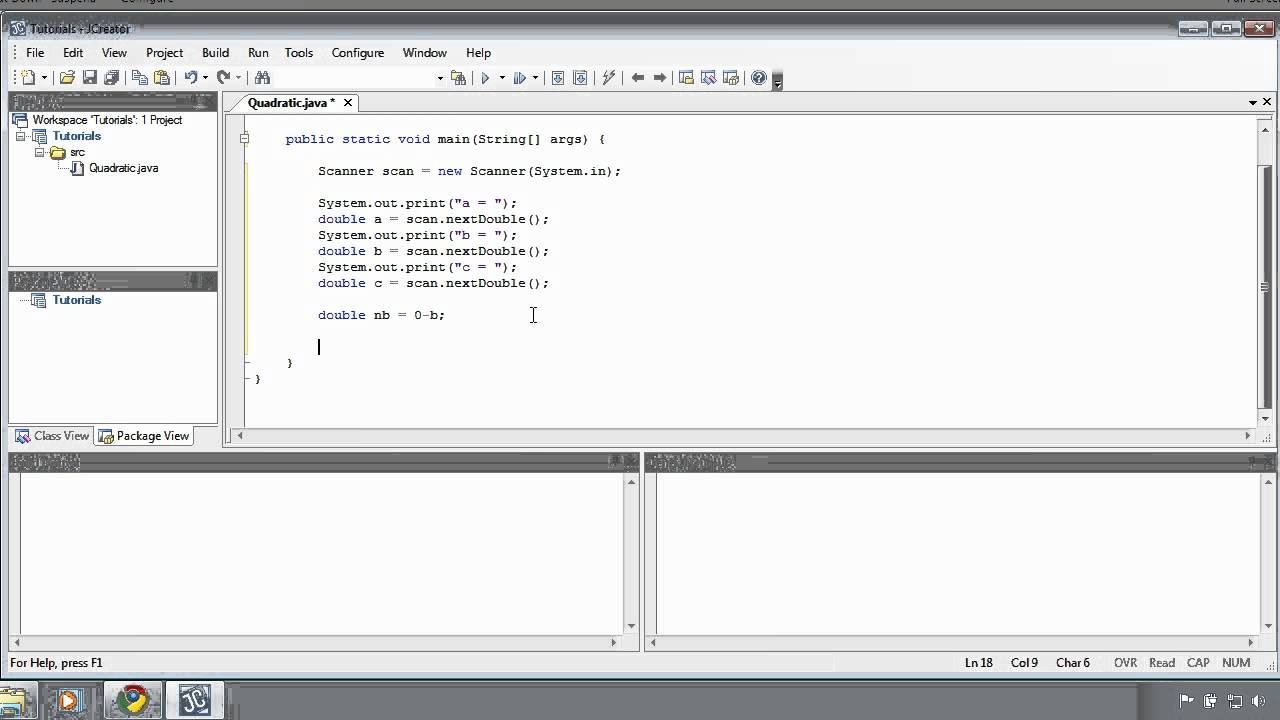 Java Tutorial #10 *PROGRAM* Quadratics