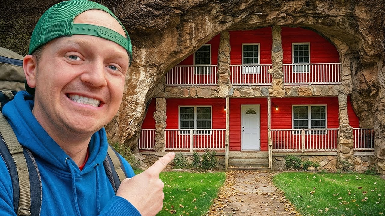 Overnight Sleepover In A CAVE HOUSE!