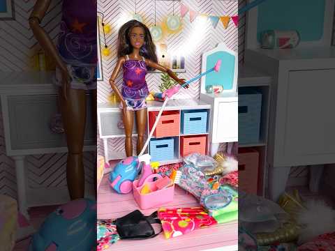 Barbie House Cleaning Morning Routine #barbiedolls #dolls #doll