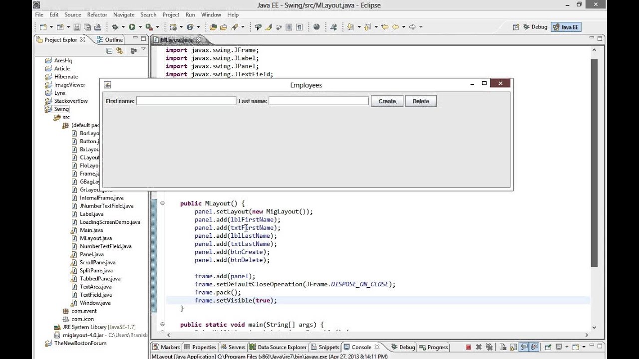 Java swing GUI tutorial #21: MiGLayout