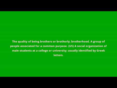 what is the meaning of fraternity.