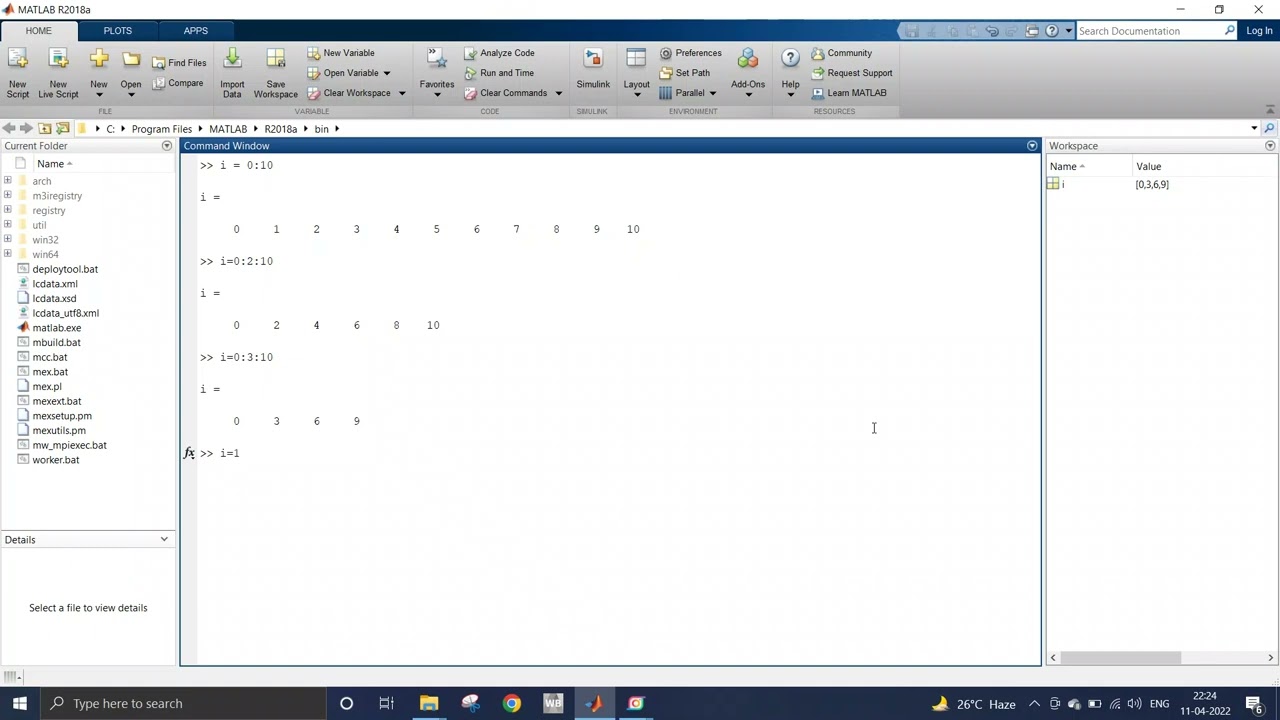 Create vectors in Matlab
