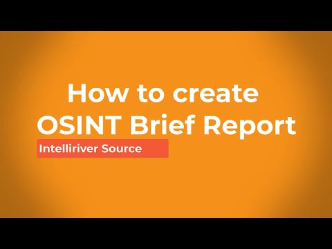 How to create OSINT brief report