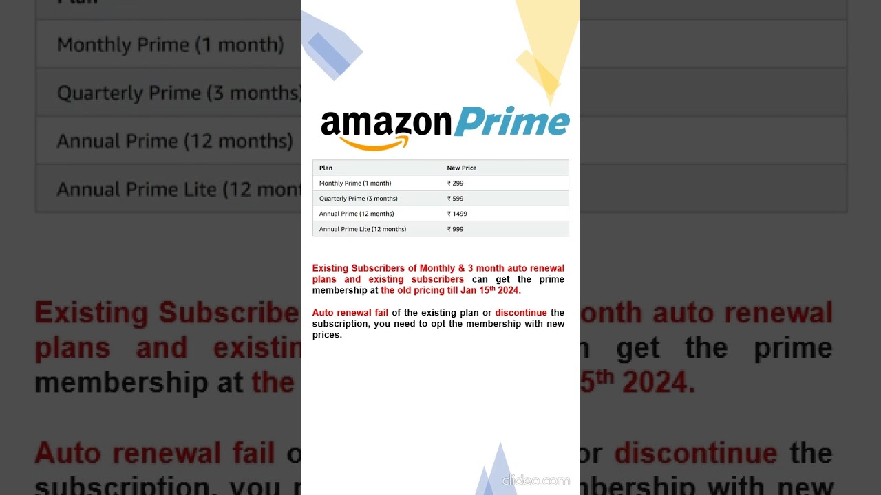 Amazon Prime Membership - New Prices