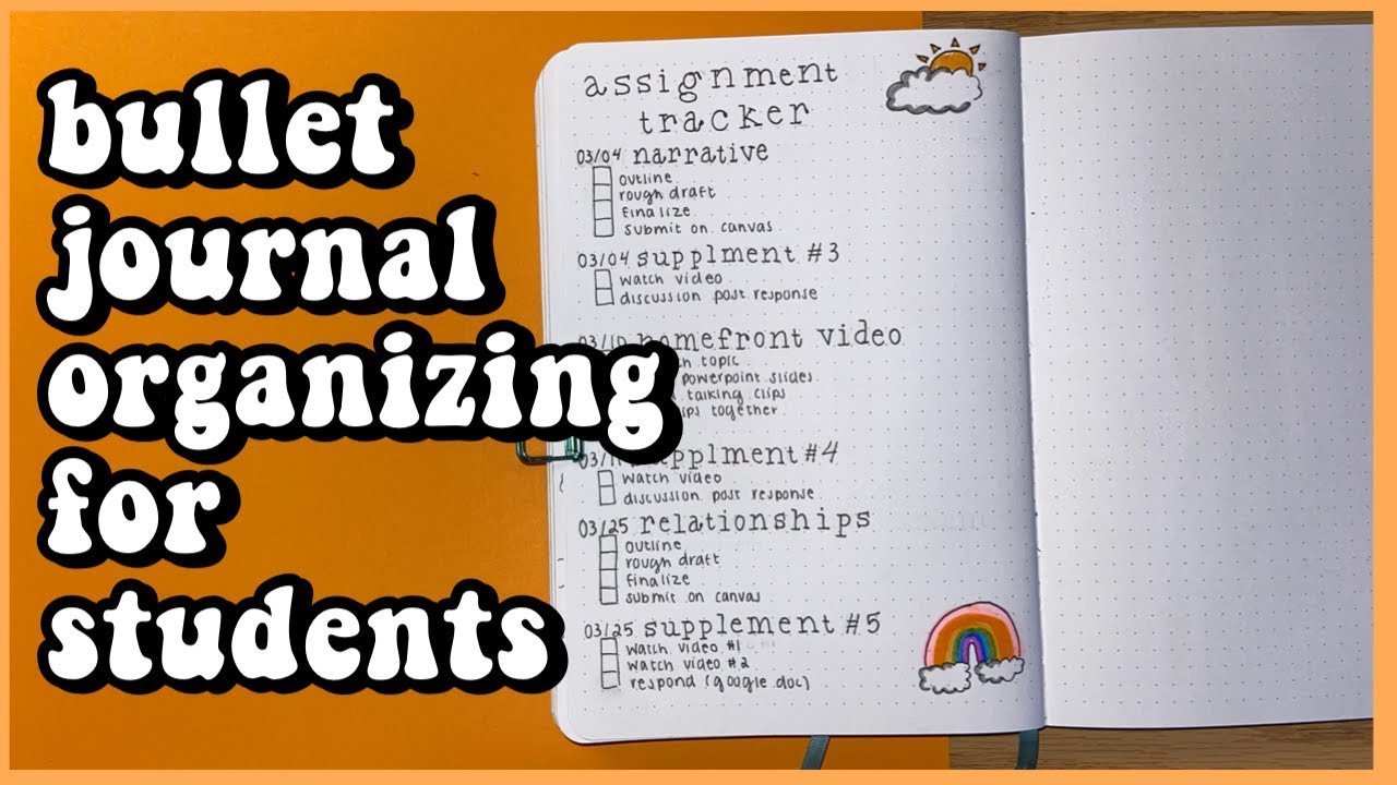 assignment tracker | bullet journal organization FOR STUDENTS