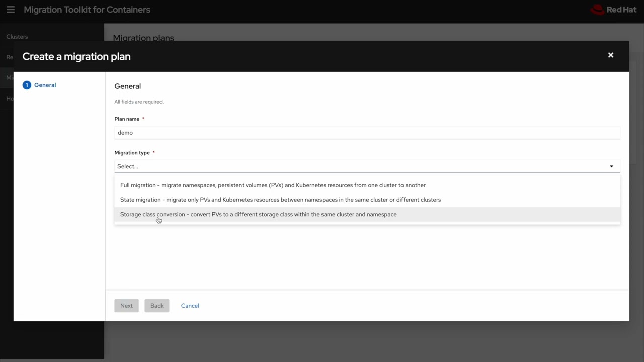 Red Hat migration toolkit for containers 1.7