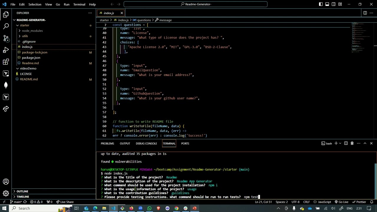 Readme App Video Demo