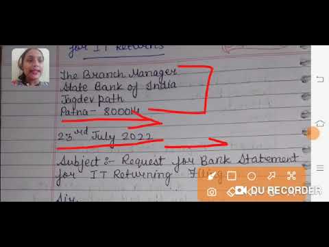 Bank Statement Request Letter for Income Tax Returns || Application to Branch Manager SBI #sbi