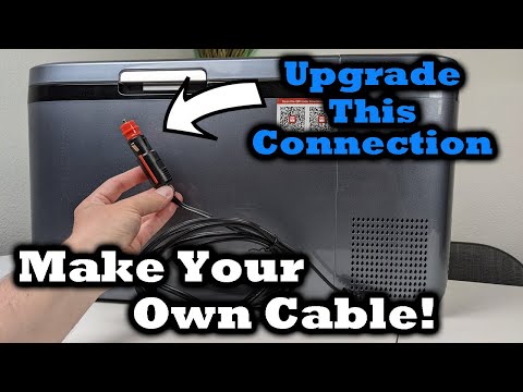 How to Make a BETTER Portable Fridge Cable! Remove the cig plug, install 5521!