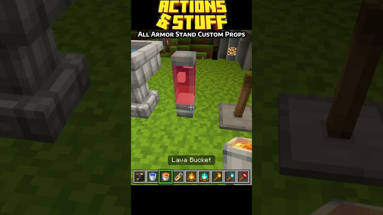 Every Actions & Stuff Armor Stand Recipe Prop - NO MOD #minecraft #minecraftbuilding #gaming #shorts