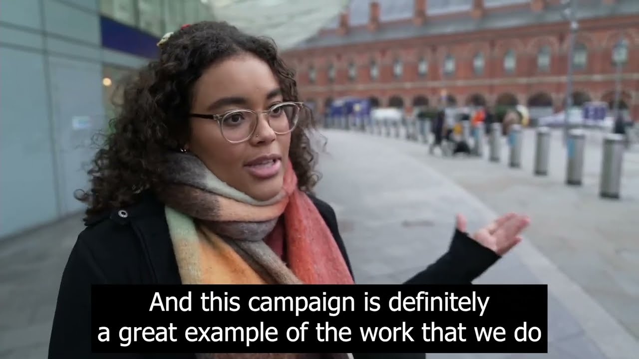 Sasha Langeveldt speaking at TfL's campaign launch to tackle violence against women and girls