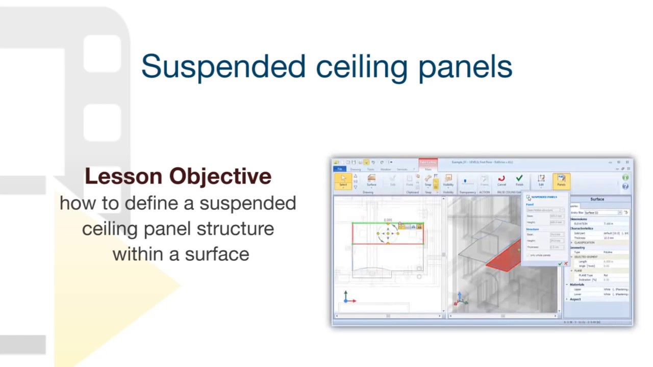 Edificius Tutorial - Suspended ceiling panels - ACCA software