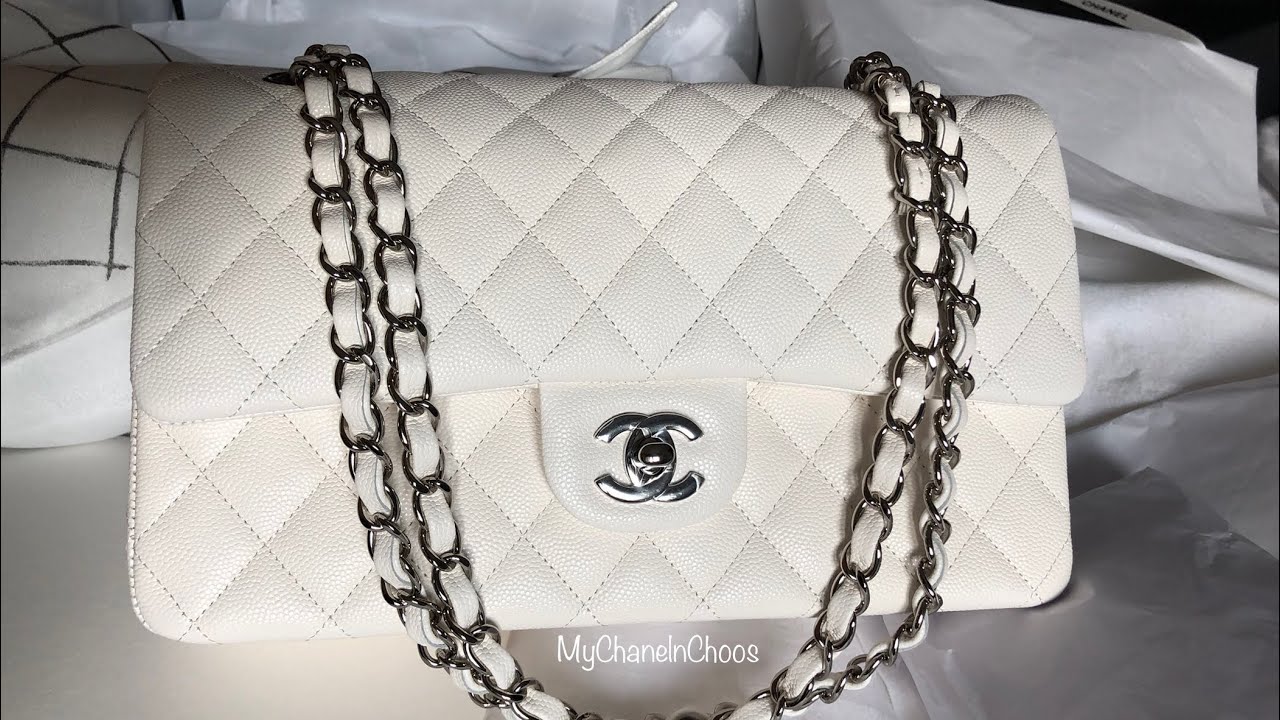 Chanel 21K - Unboxing Medium Classic Flap, White