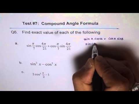 Exact Value and Equivalent Expression Test Q6