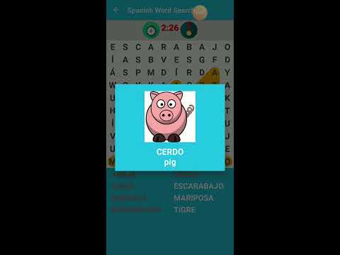 ANIMALS - SPANISH WORD SEARCH