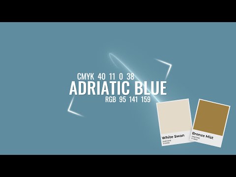 Pantone Bronze Mist, White Swan, Adriatic Blue