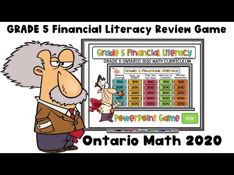 Financial Literacy Grade 5 Ontario Math Curriculum 2020 - Interactive Class Game