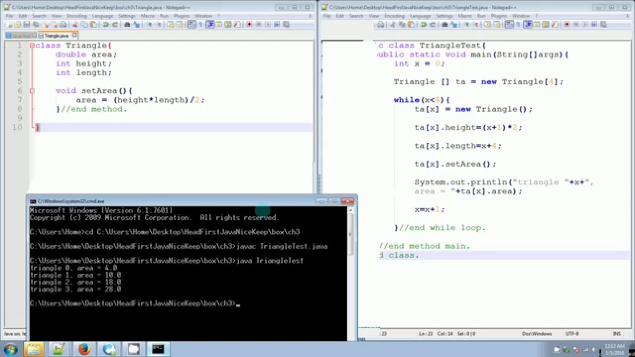 Java - Triangle Object class and Triangle Tester class