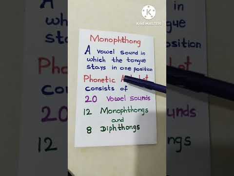 MONOPHTHONG Definition |PHONETIC ALPHABET||