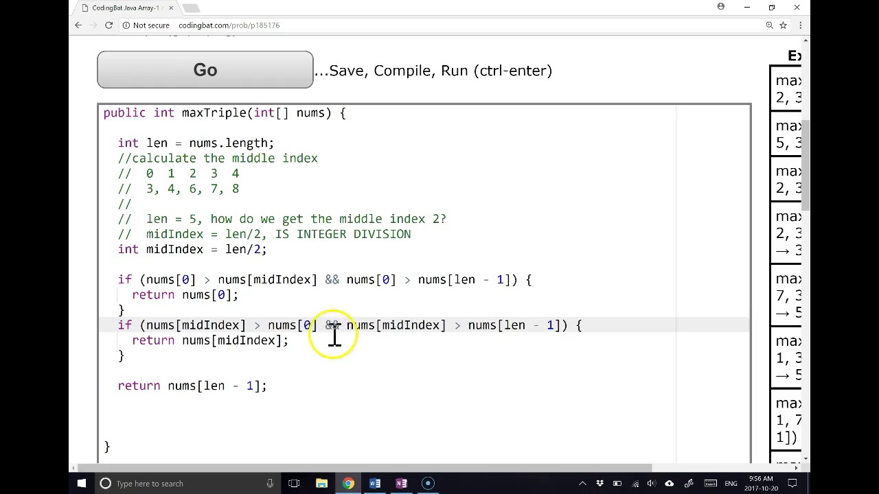 Coding Bat Solutions - Arrays 1 - Max Triple