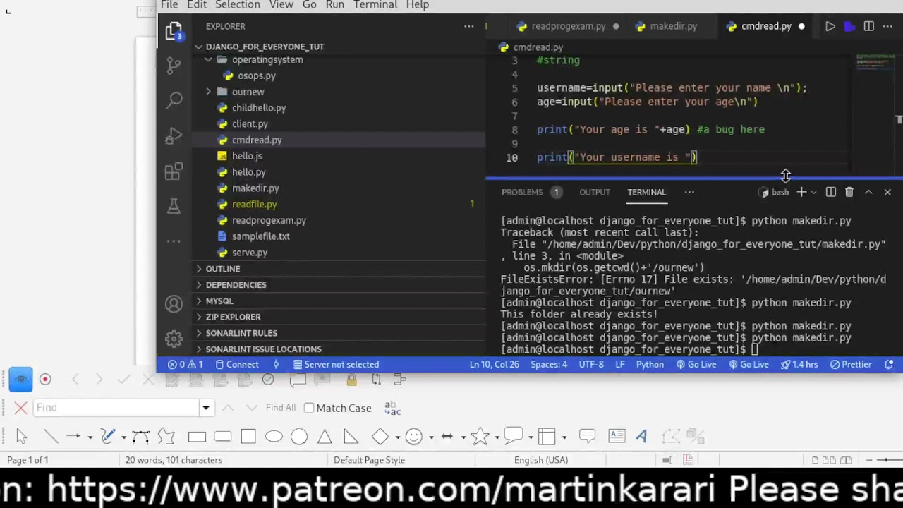 Python - Reading user input from keyboard